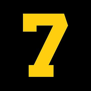 "Number 7, Yellow seven, Sports number 7" Sticker for Sale by ...