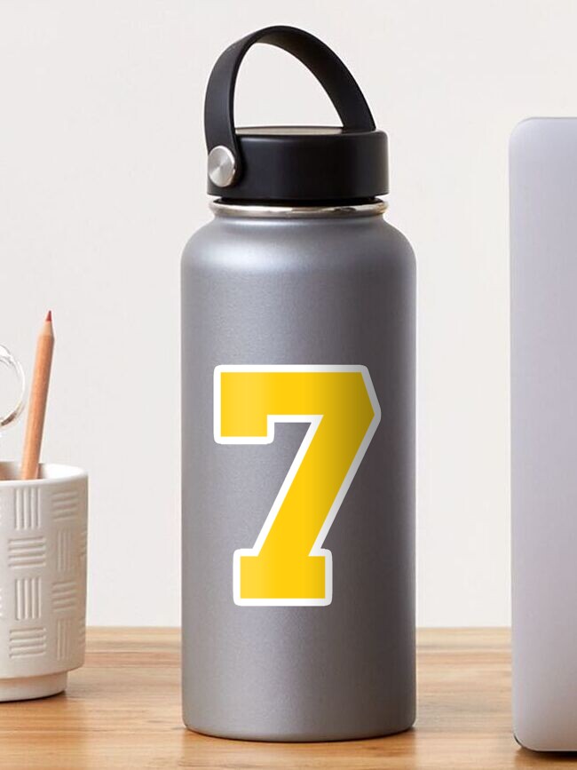 "Number 7, Yellow seven, Sports number 7" Sticker for Sale by ...