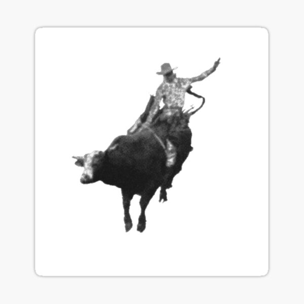 "halftone bullrider yee haw " Sticker by HaydenHamrick | Redbubble