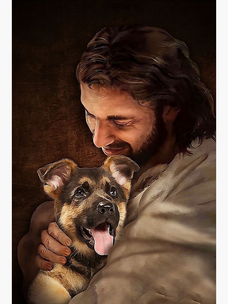 "Jesus Hugging German Shepherd " Poster for Sale by AleehaZenger ...