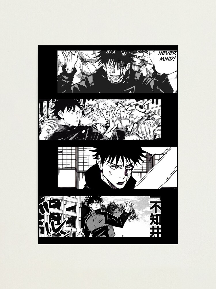 "Megumi Fushiguro Jujutsu Kaisen Manga Panel Design" Photographic Print ...