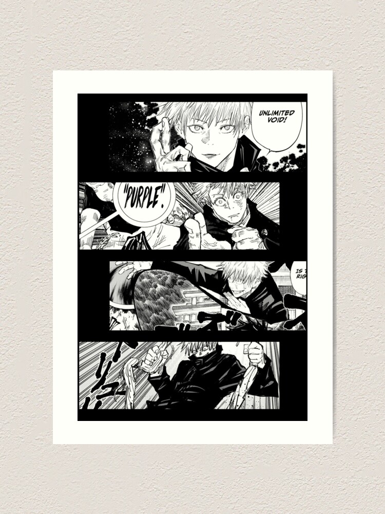 "Satoru Gojo Jujutsu Kaisen Manga Panel Design" Art Print by ...