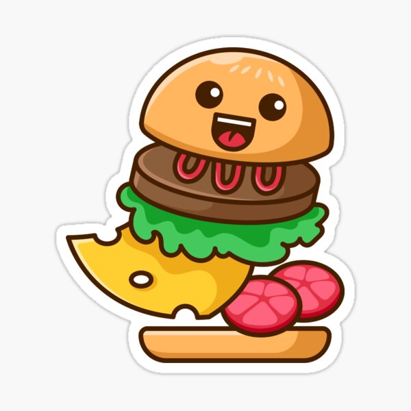 "Bird Hamburger Design" Sticker by BySelected | Redbubble