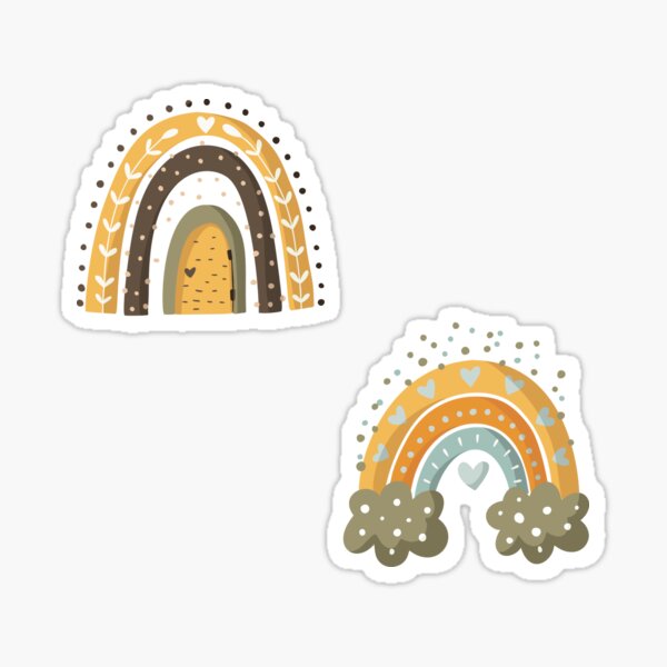 "Beaming yellow aesthetic abstract rainbow art pack" Sticker by ...