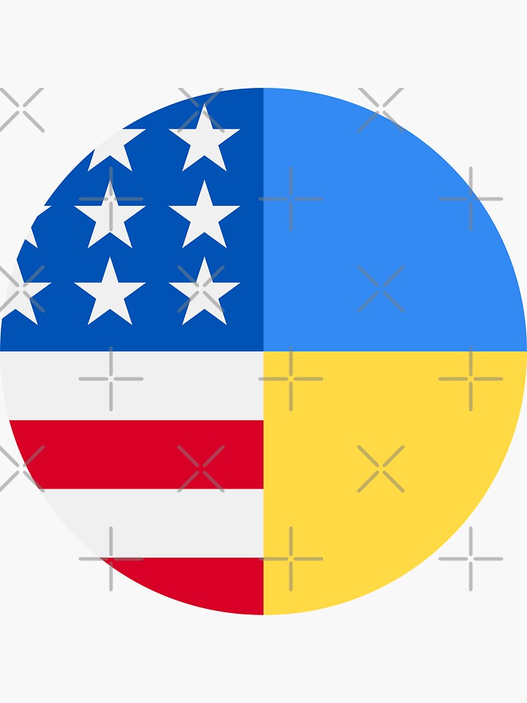 "American with Ukrainian" Sticker by ArtsyBits | Redbubble