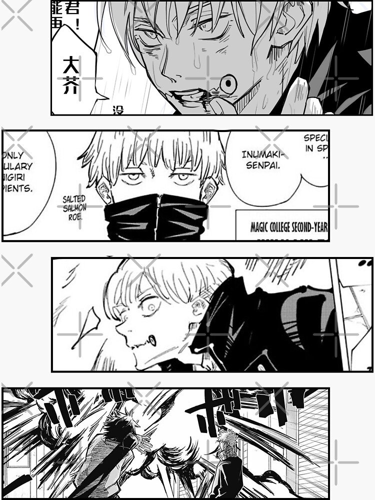 "Toge Inumaki Jujutsu Kaisen Manga Panel Design" Sticker for Sale by ...