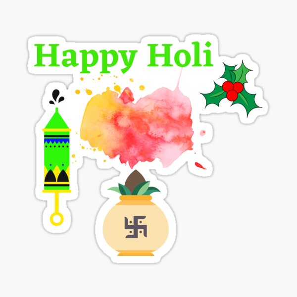 "Happy Holi" Sticker by sumanarttop | Redbubble