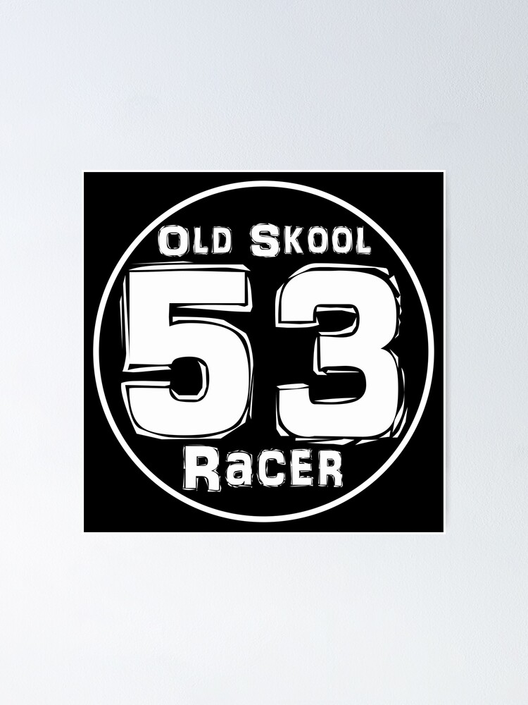 "Old Skool Racer - White (CLEAR/TRANSPARENT Background)" Poster for ...