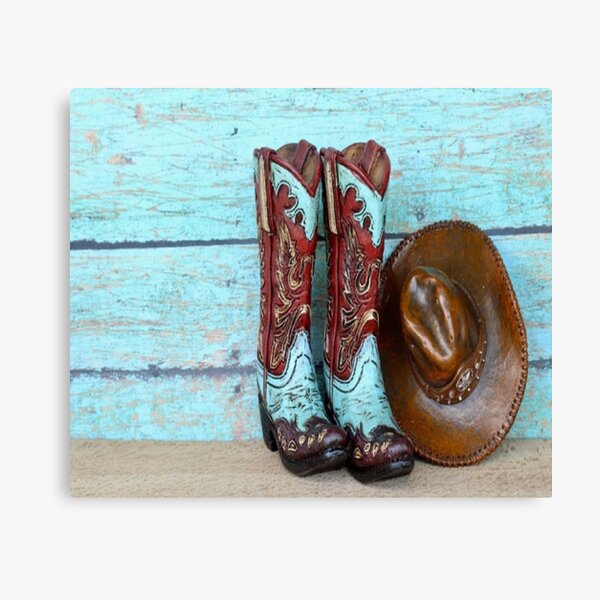 " blue and red cowboy boots " Canvas Print for Sale by whisper41 ...