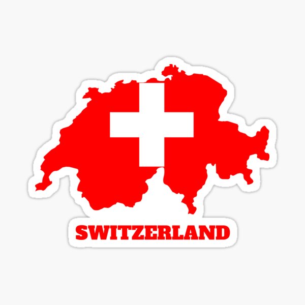 "Switzerland Flag map design" Sticker by BasbiArt | Redbubble
