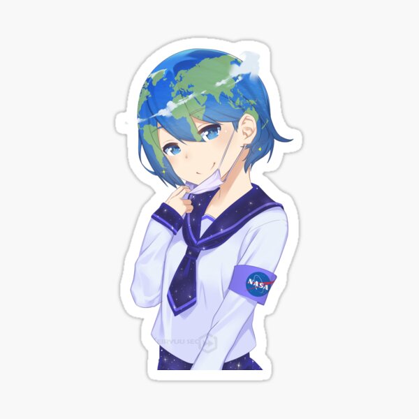 "Earth Chan " Sticker for Sale by Theanimebubble | Redbubble