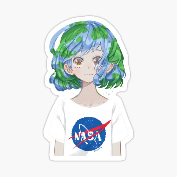 "Earth Chan " Sticker for Sale by Theanimebubble | Redbubble
