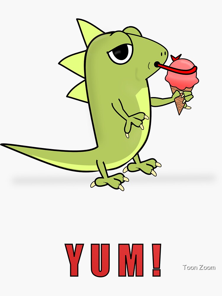 "Lizard Licks Ice Cream Cone" Sticker by LizardHawk | Redbubble