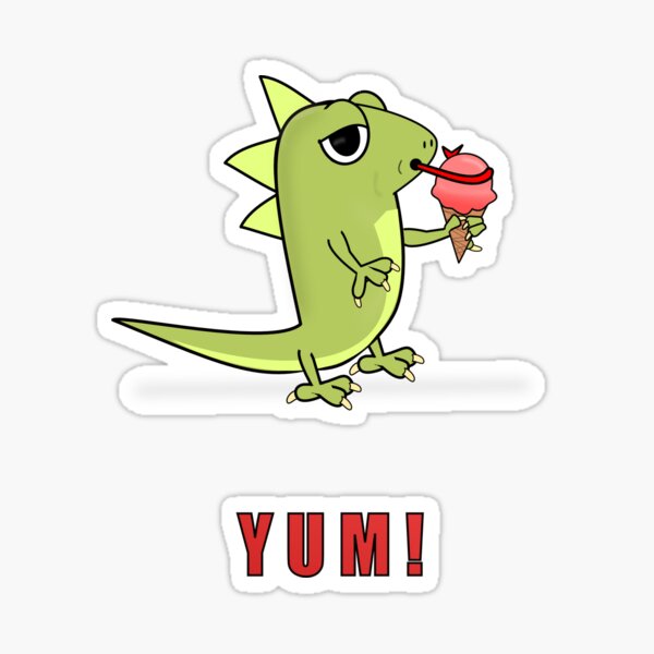"Lizard Licks Ice Cream Cone" Sticker by LizardHawk | Redbubble