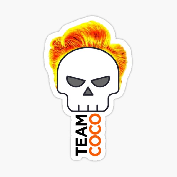 "Angry Skull With Iconic Conan Hair | Team Coco Collection" Sticker for ...