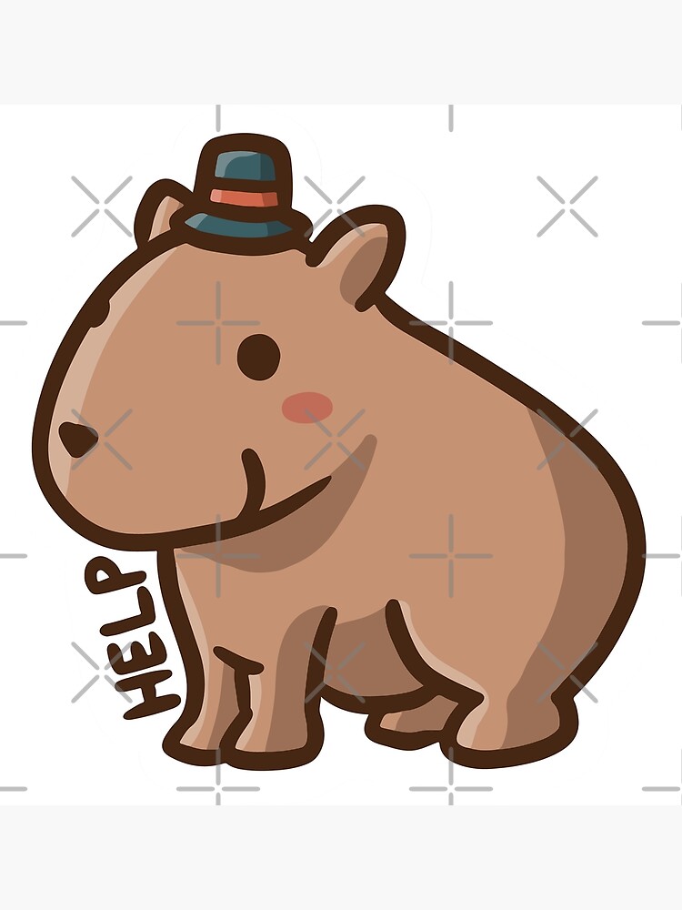 "Capybara Help" Poster for Sale by helpillust | Redbubble