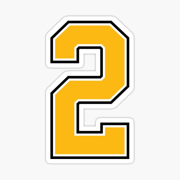"Yellow Number 2 lucky sports jersey two" Sticker for Sale by ...