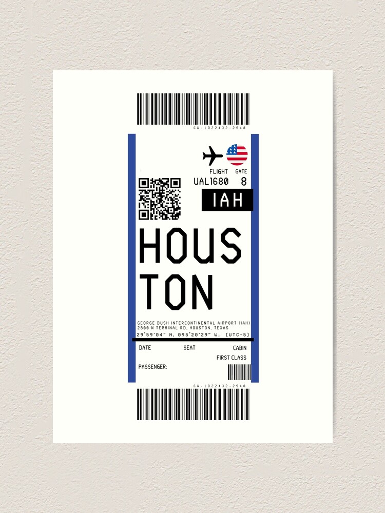 "Houston George Bush Intercontinental Airport (IAH) Boarding Pass ...