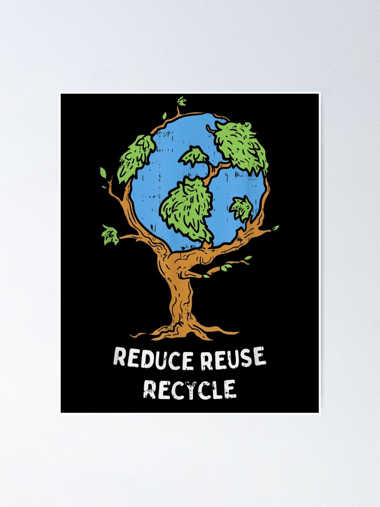 "Earth Day Reduce Reuse Recycle Planet Tree" Poster for Sale by ...