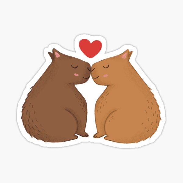 "Capybara Love" Sticker by SleepyLilSloth | Redbubble