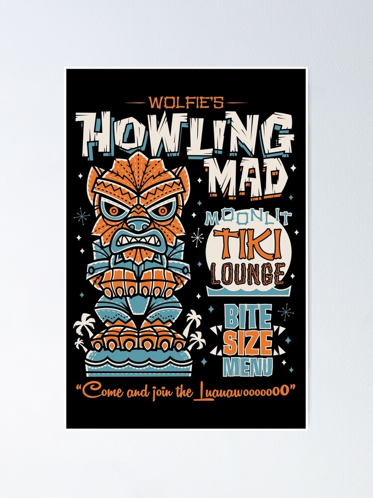 "Wolf Man Creepy Cute Tiki Lounge - Hawaii Vacation Surf Monster ...