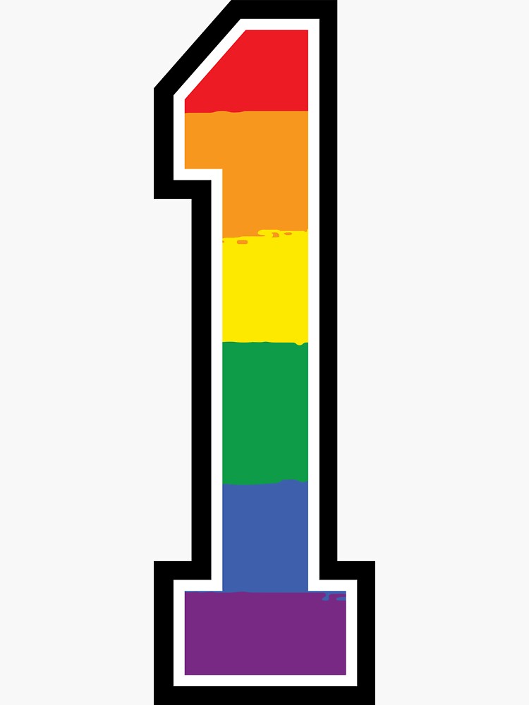 "Number 1 Rainbow LGBT pride one" Sticker by LoveIsColorful | Redbubble