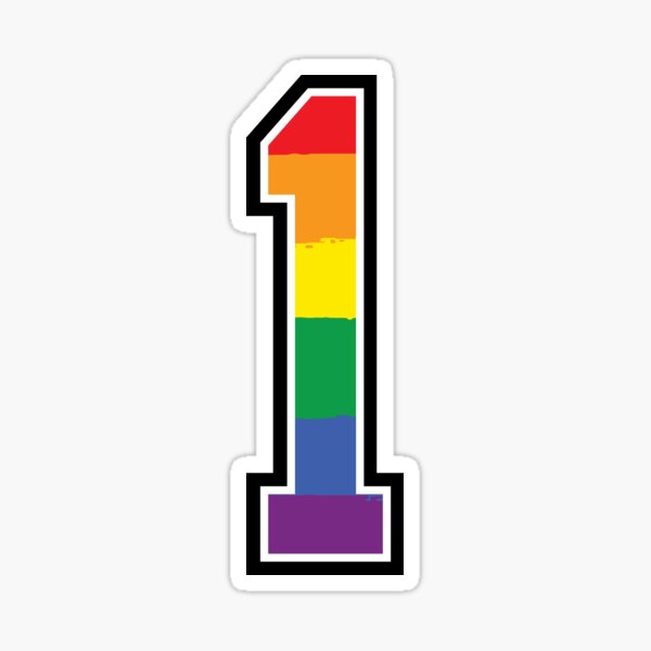 "Number 1 Rainbow LGBT pride one" Sticker by LoveIsColorful | Redbubble