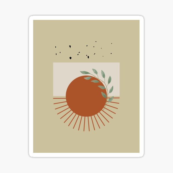 "Boho Sun and leaves" Sticker by katiebrwn499 | Redbubble