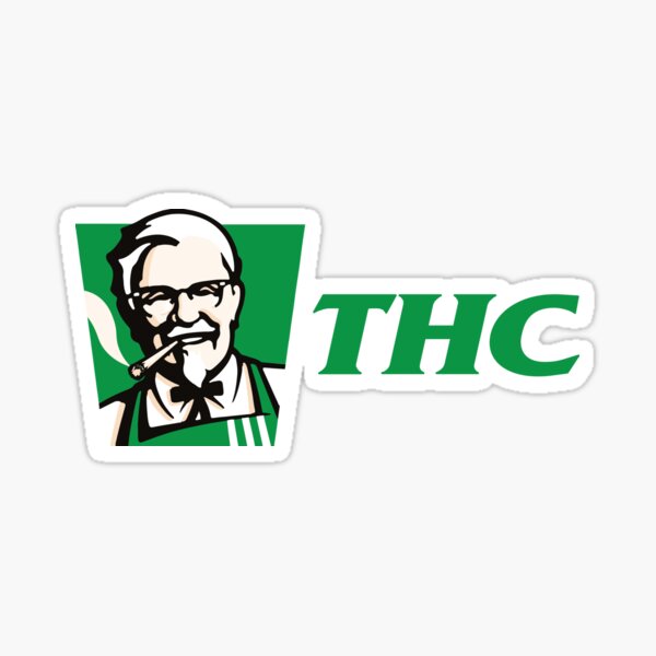 "THC - Funny Marijuana Design" Sticker by TheGrassStation | Redbubble