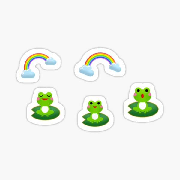 "Cute Frogs and Rainbows - Sticker Pack" Sticker by FaneelaBi | Redbubble
