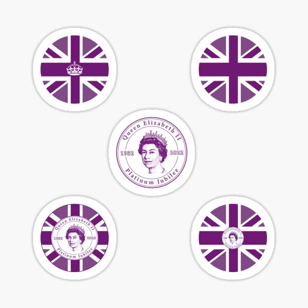 "Patriotic British Platinum Jubilee Royal Purple Circular Sticker Pack ...
