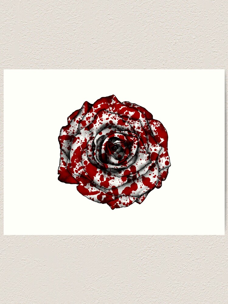 "Red Blood Splatter Rose" Art Print by partysparkle | Redbubble