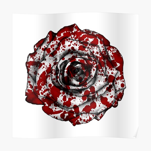 "Red Blood Splatter Rose" Poster for Sale by partysparkle | Redbubble