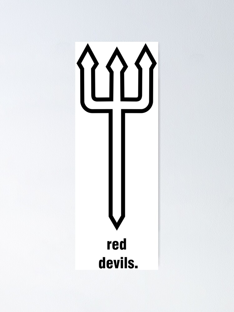"Manchester Red Devils - Black Outline" Poster for Sale by I-Mc | Redbubble