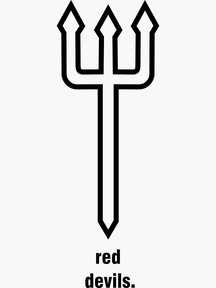 "Manchester Red Devils - Black Outline" Sticker by I-Mc | Redbubble