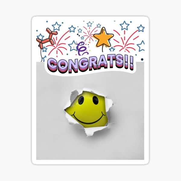 "CONGRATS" Sticker by BubbleCreator-1 | Redbubble