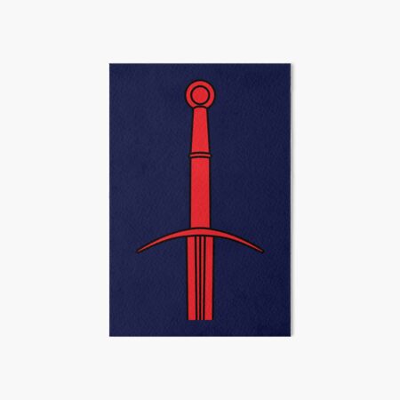 "Hand and a Half Sword Garnish / Bastard Sword (Red)" Art Board Print ...