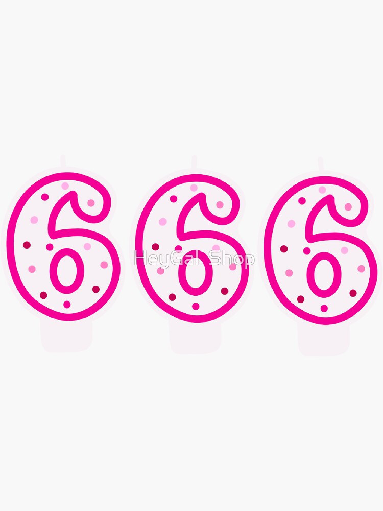 "666 angel number birthday candle (pink)" Sticker by allyspalding ...
