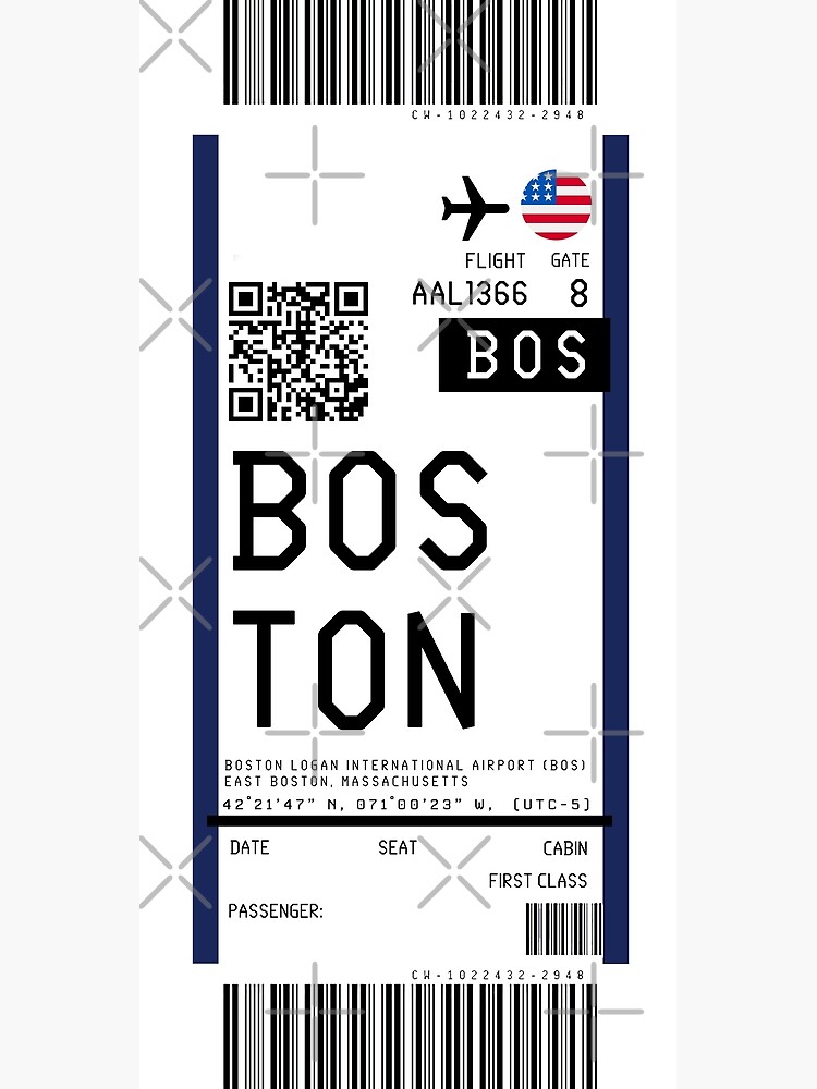 "Boston Logan International Airport (BOS Boarding Pass rickrolled" Art ...