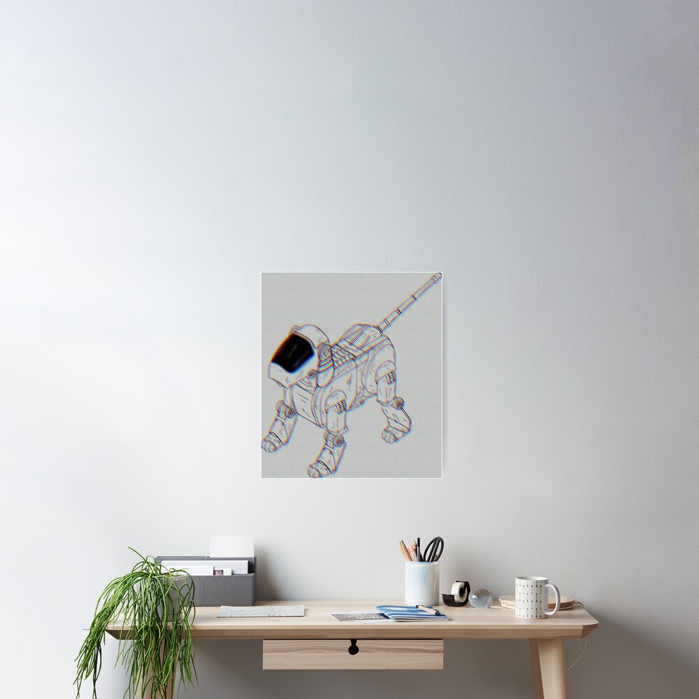 "Robot Dog y2k Glitch" Poster for Sale by BioDigital-Jazz | Redbubble