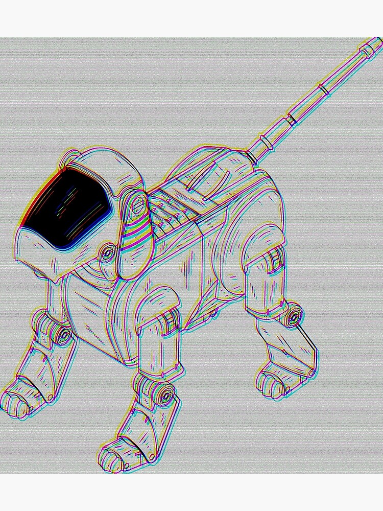 "Robot Dog y2k Glitch" Poster for Sale by BioDigital-Jazz | Redbubble