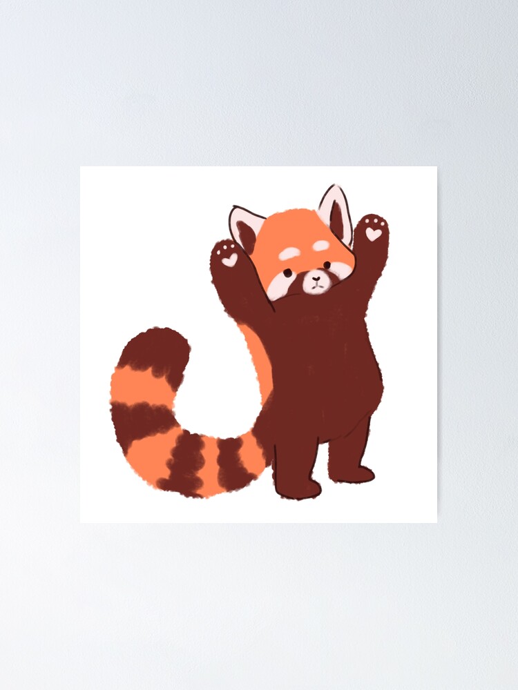 Póster «Ilustración de dibujos animados lindo panda rojo» de Yarafantasyart | Redbubble