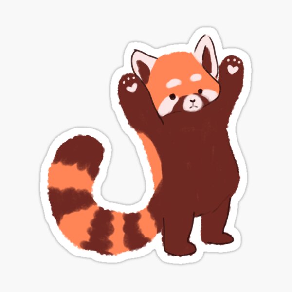 "Cute Red panda cartoon illustration" Sticker by Yarafantasyart | Redbubble