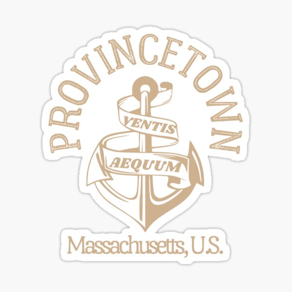 "Retro Anchor Provincetown Massachusetts U.S., Tan Text- Vintage-Style ...