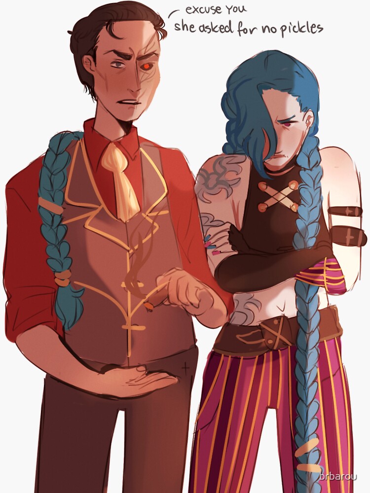 "Silco and Jinx" Sticker by brbarou | Redbubble