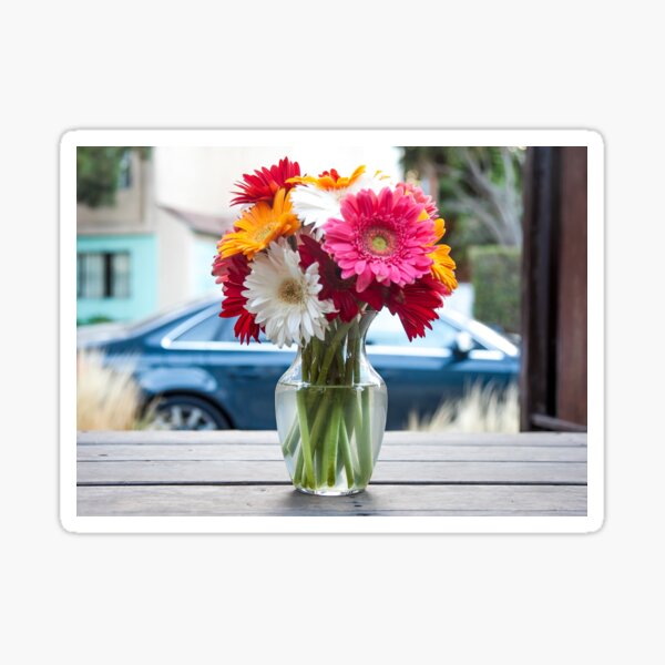 "Flower in vase" Sticker by HarDzen | Redbubble
