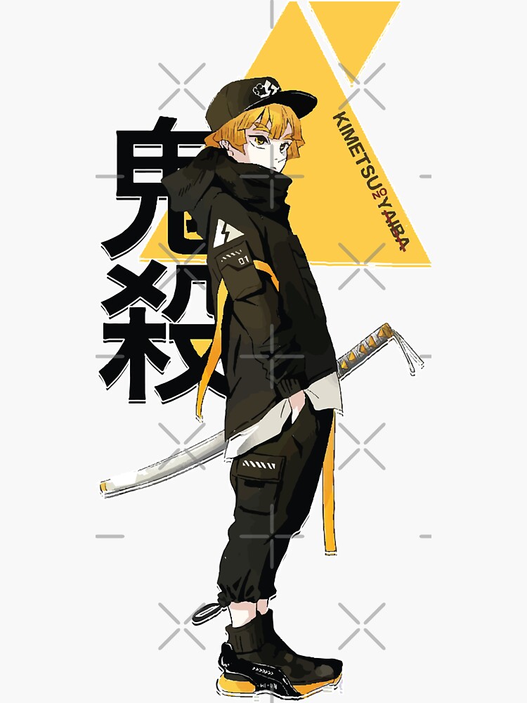 "Demon Slayer Kimetsu No Yaiba Zenitsu Sword" Sticker by Master1OfArt ...