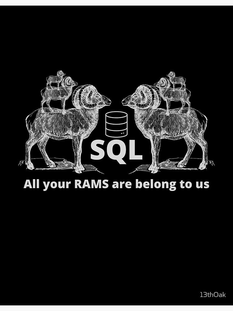 "SQL - All your RAMS are belong to us" Poster for Sale by 13thOak ...