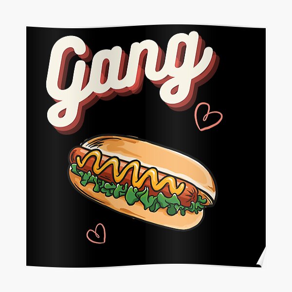 "Food Gang: hotdog" Poster for Sale by Qubicly | Redbubble