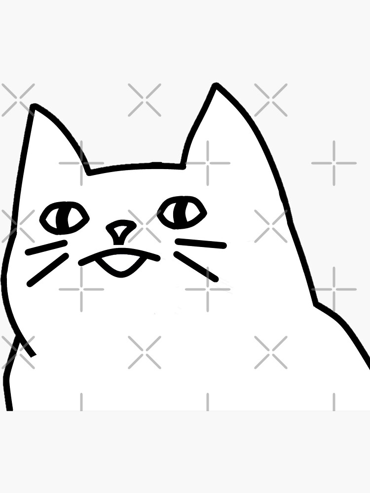 "Black and White Funny Cat " Sticker by BlueCatFish | Redbubble